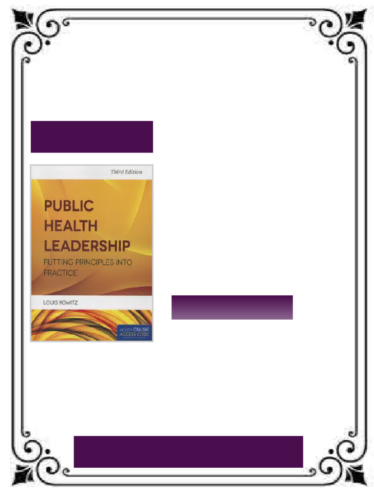 Public Health Leadership Putting Principles Into Practice Louis Rowitz ...