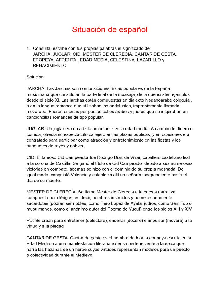 Glosario de Términos Literarios Españoles | PDF | Miguel De Cervantes ...