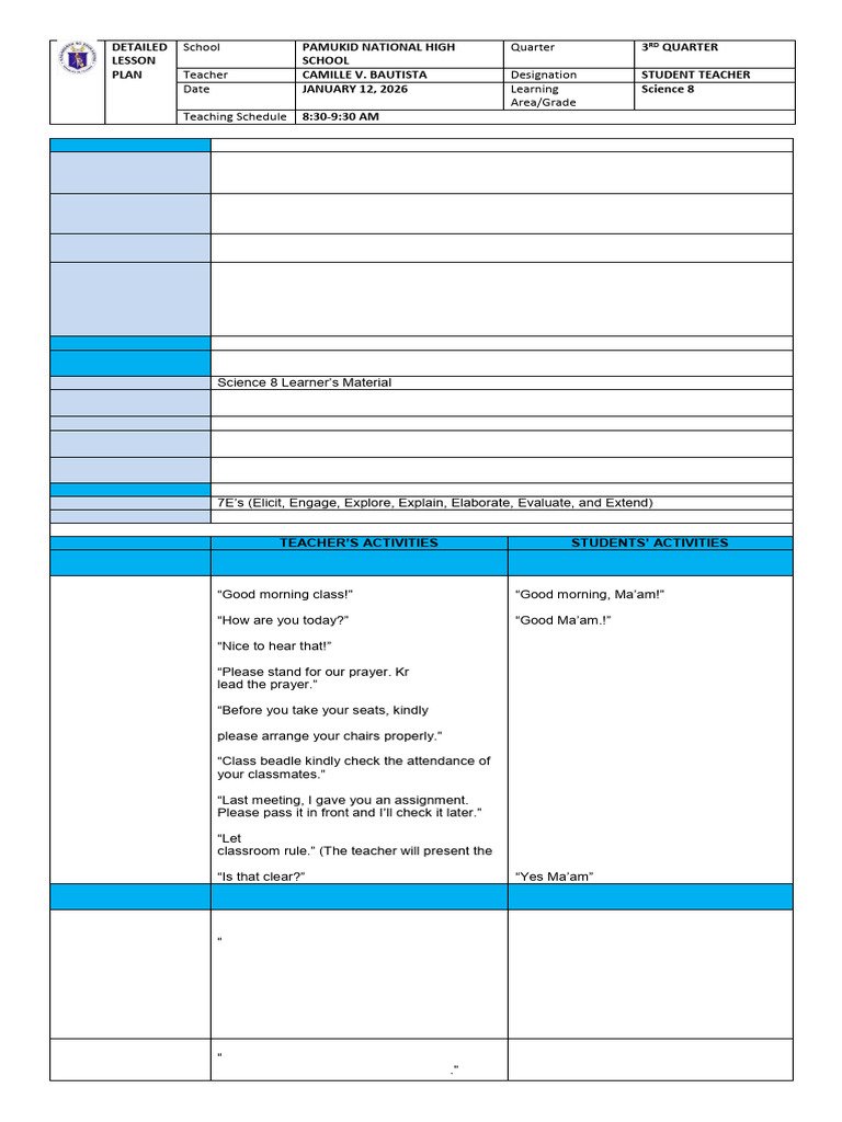 Lesson Plan Tides 3rd Quarter | PDF | Tide | Learning