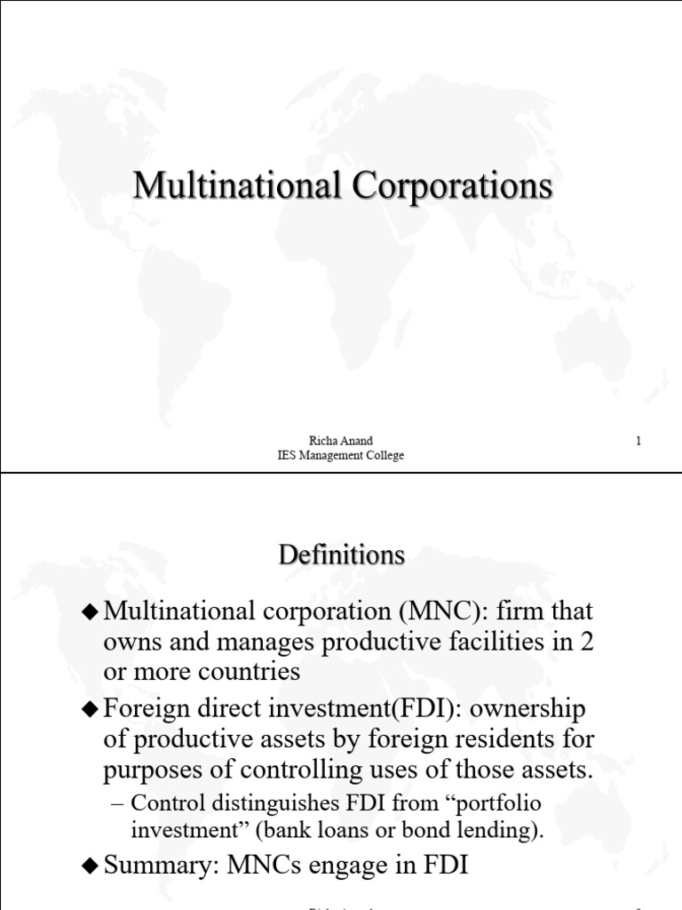 IB-7-MNC | PDF | Multinational Corporation | Foreign Direct Investment