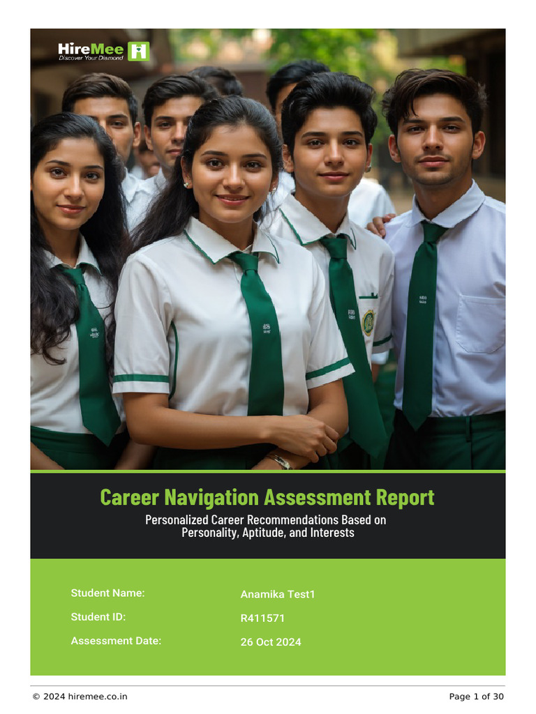 Career Navigation Assessment Insights | PDF | Extraversion And ...