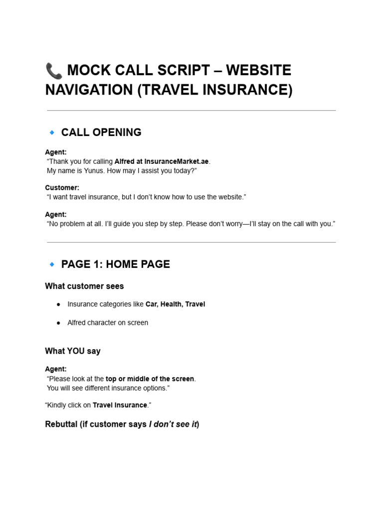 Travel Insurance Website Navigation Guide | PDF