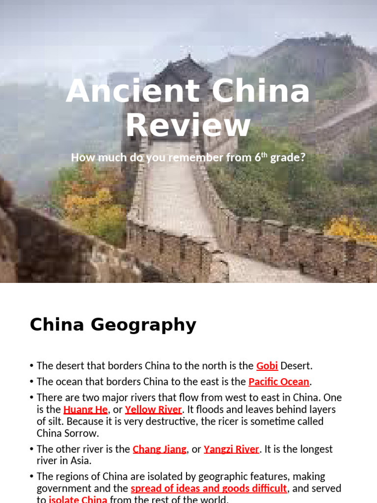 Ancient China: Geography and Dynasties | PDF | China | World Politics