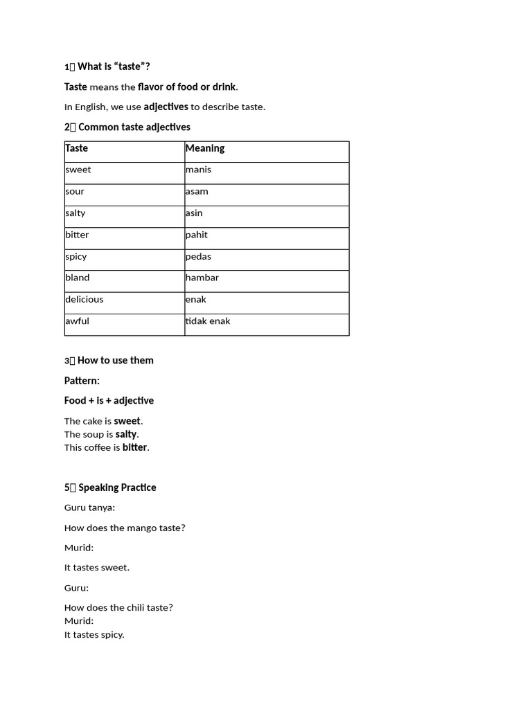 Taste | PDF