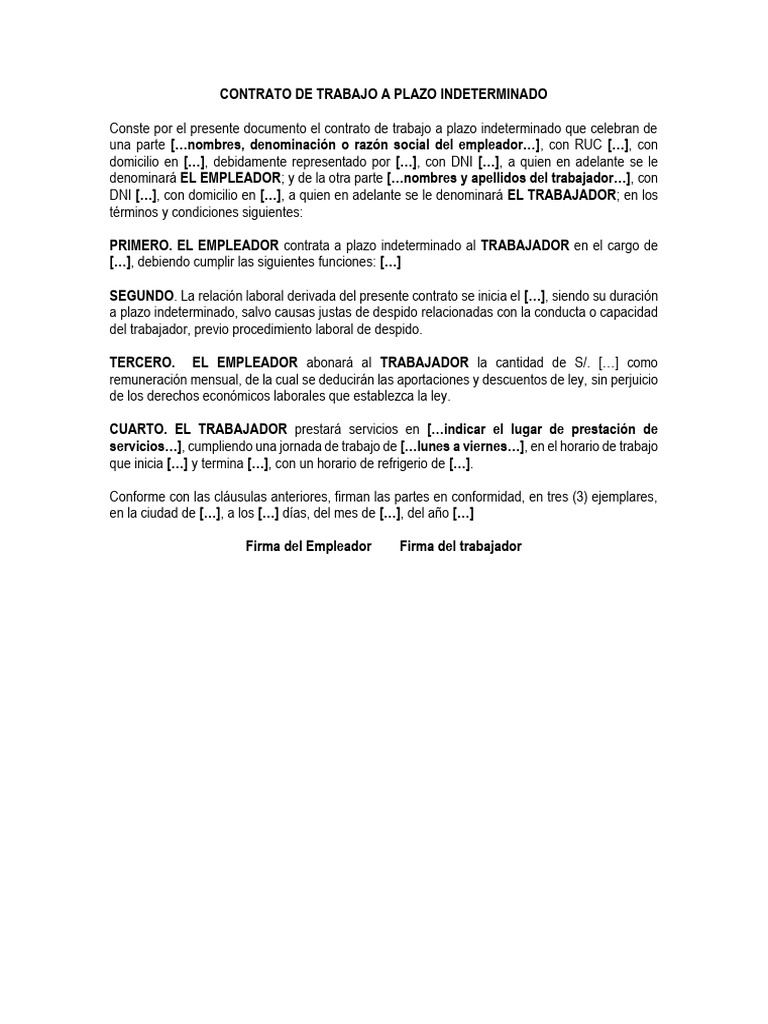 MODELO CONTRATOS TRABAJO - AUTOR JOSÉ MARÍA PACORI CARI | PDF | Derecho ...