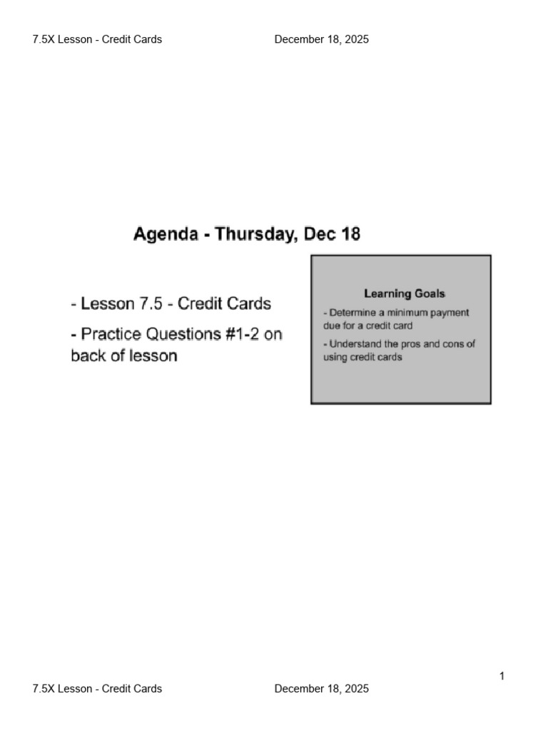7.5X Lesson on Credit Cards | PDF