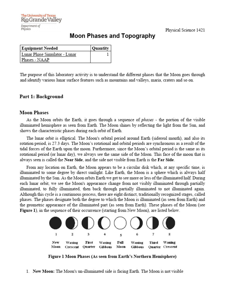 Moon Phases and Surface Features Guide | PDF | Moon | Solar System
