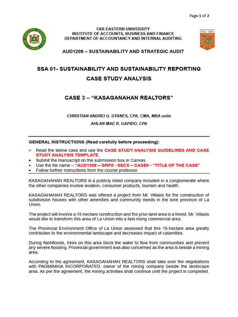 Kasagahan Realtors Sustainability Case Study | PDF | Natural ...