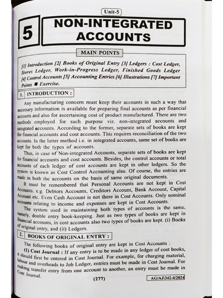 Unit 4 - Non Integrated Accounts | PDF