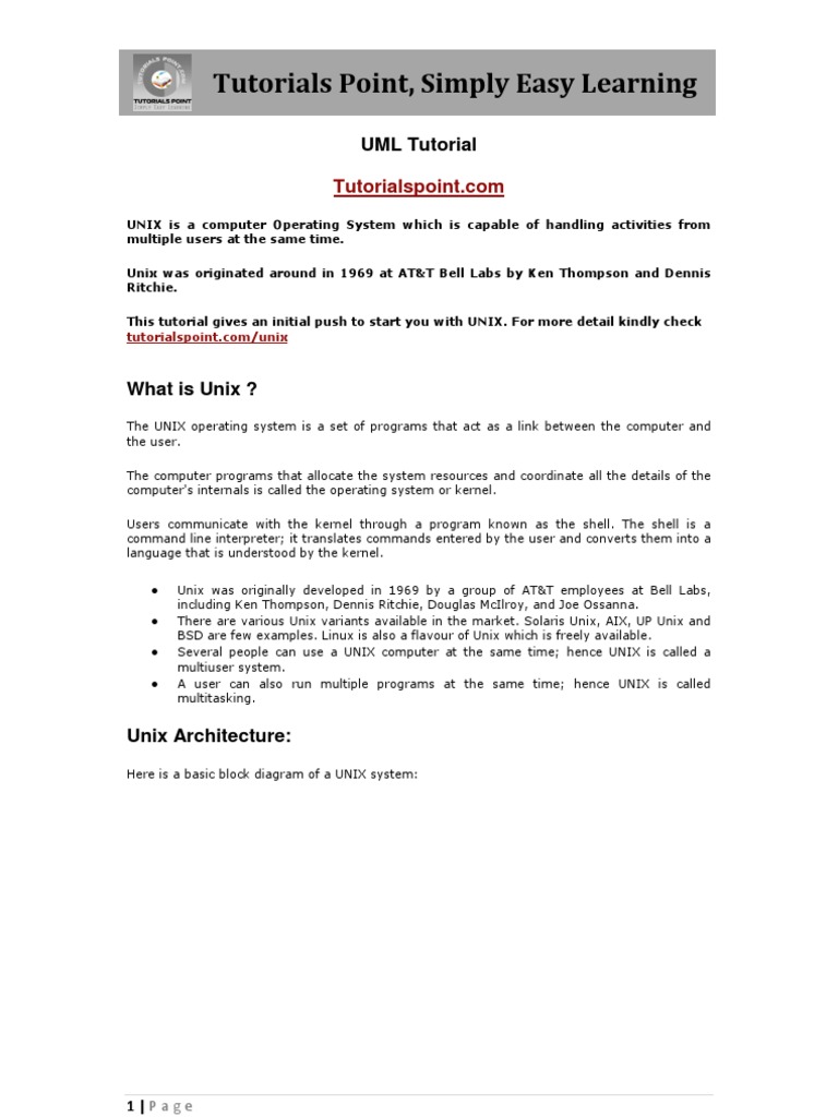Unix Tutorial | PDF