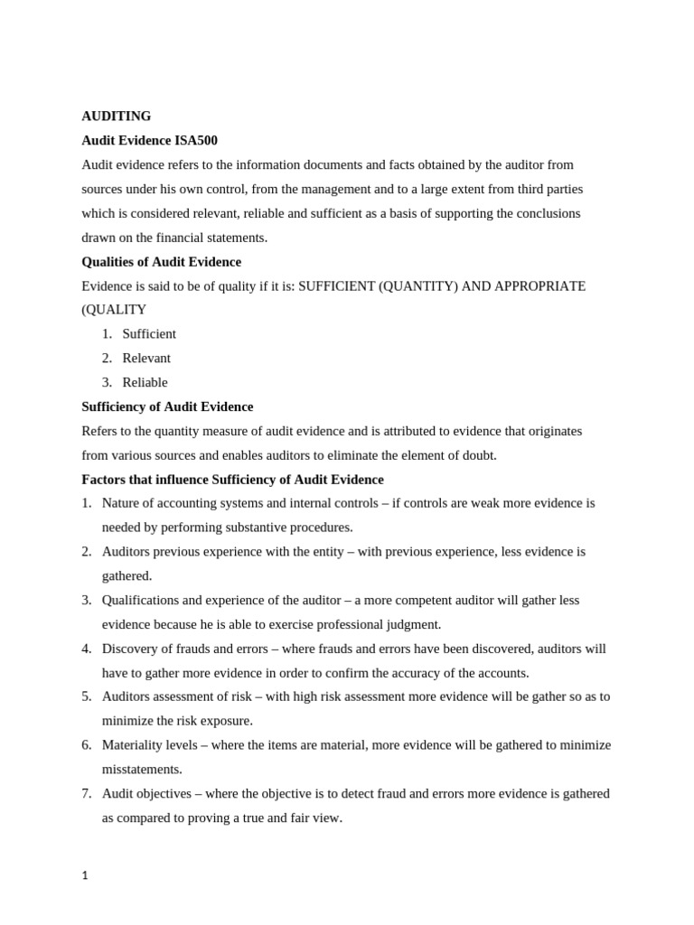 Audit Evidence Revised | PDF | Audit | Sampling (Statistics)