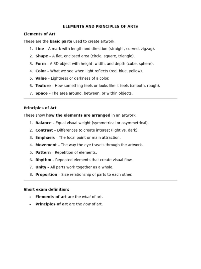 Art Elements and Principles Explained | PDF