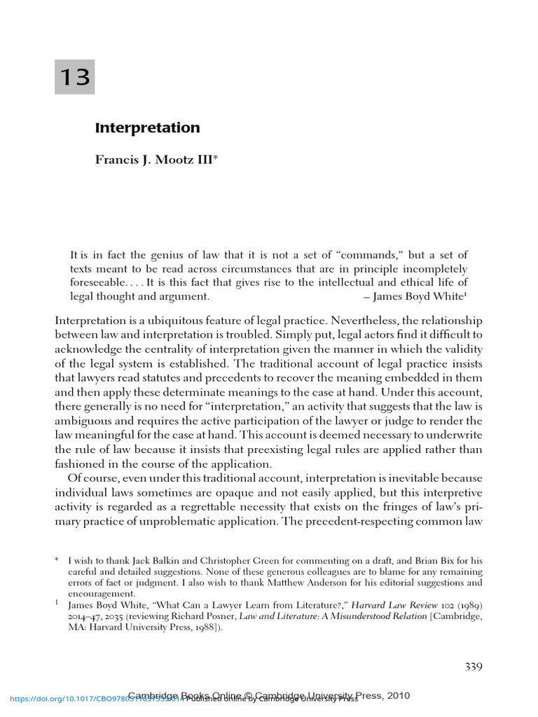 Legal Interpretation: Theory and Practice | PDF | Natural Law ...