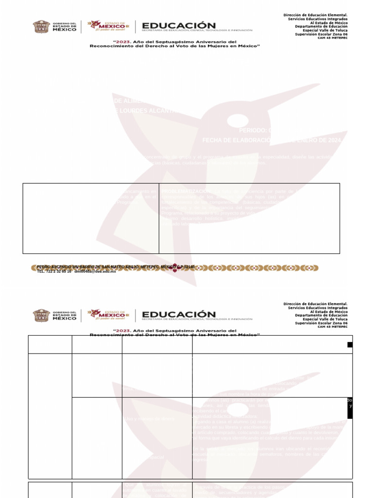 Planeación Taller FVyT, P.A.yB. ENE.23-24 | PDF | Vegetales | Alimentos
