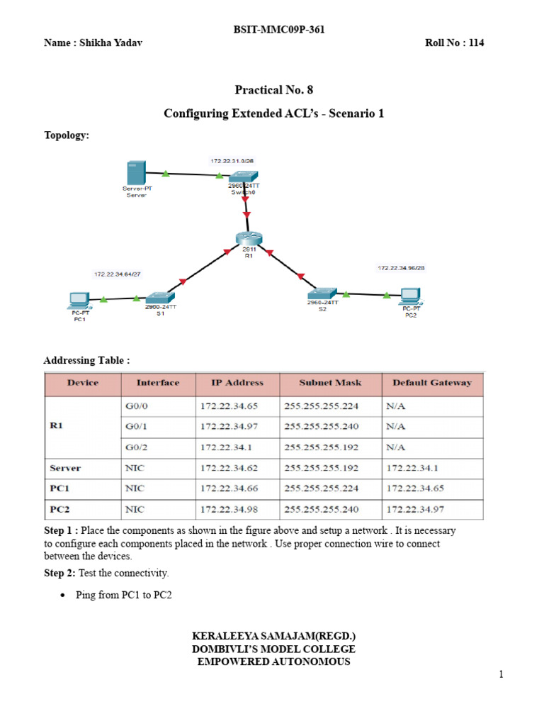 Configuring Extended ACLs in Networking | PDF | File Transfer Protocol ...
