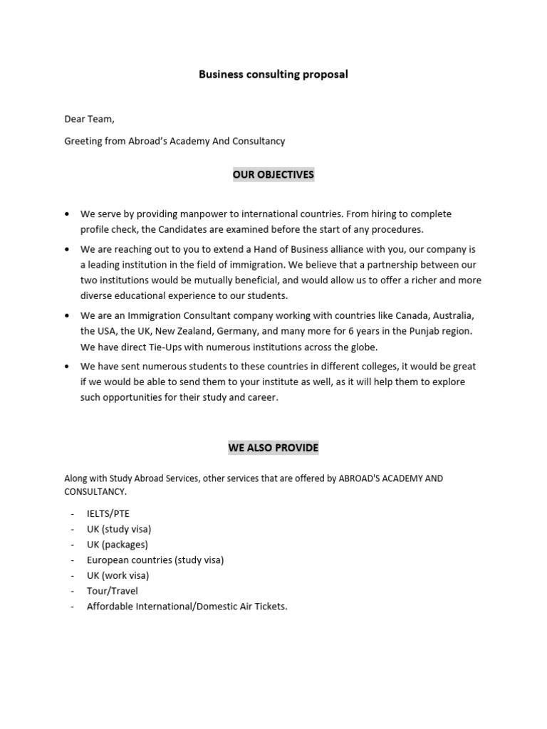 Business Consulting Proposal 2 (1) | PDF