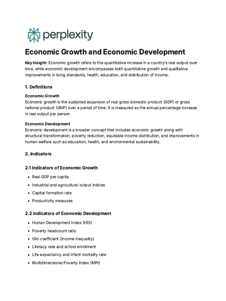 8Economic Growth and Economic Development | PDF | Economic Growth | Poverty