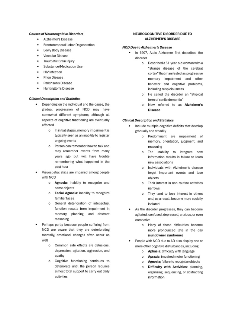 NCD NDD Part 2 | PDF | Alzheimer's Disease | Human Diseases And Disorders