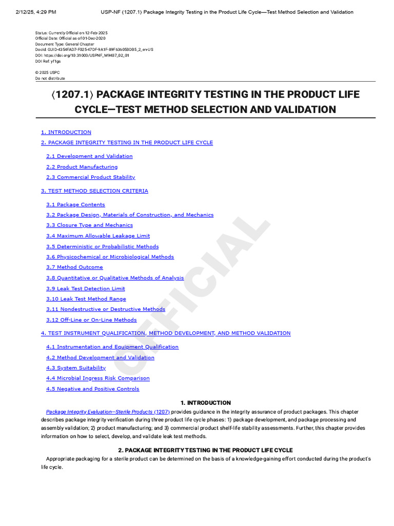 304_1207.1 Package Integrity Testing in the Product Life Cycle—Test ...