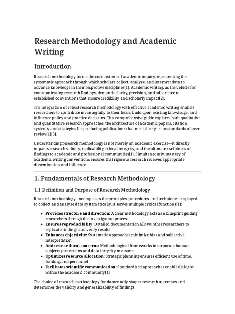 Research Methodology and Academic Writing | PDF | Sampling (Statistics) | Methodology