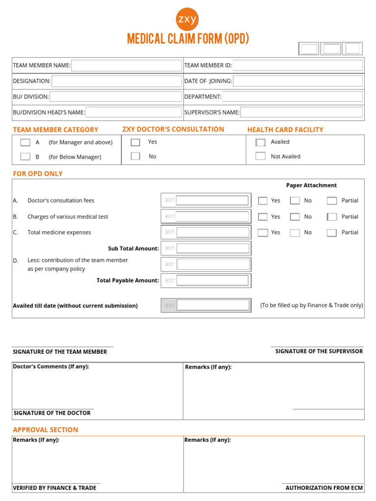 Medical Claim Form (OPD) 25JUL23 V2 | PDF