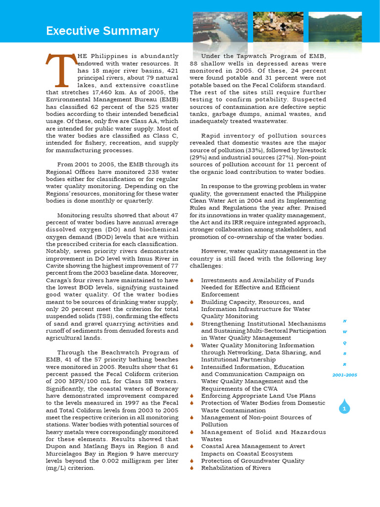 National Water Quality Status Report - Philippines-Environmental ...