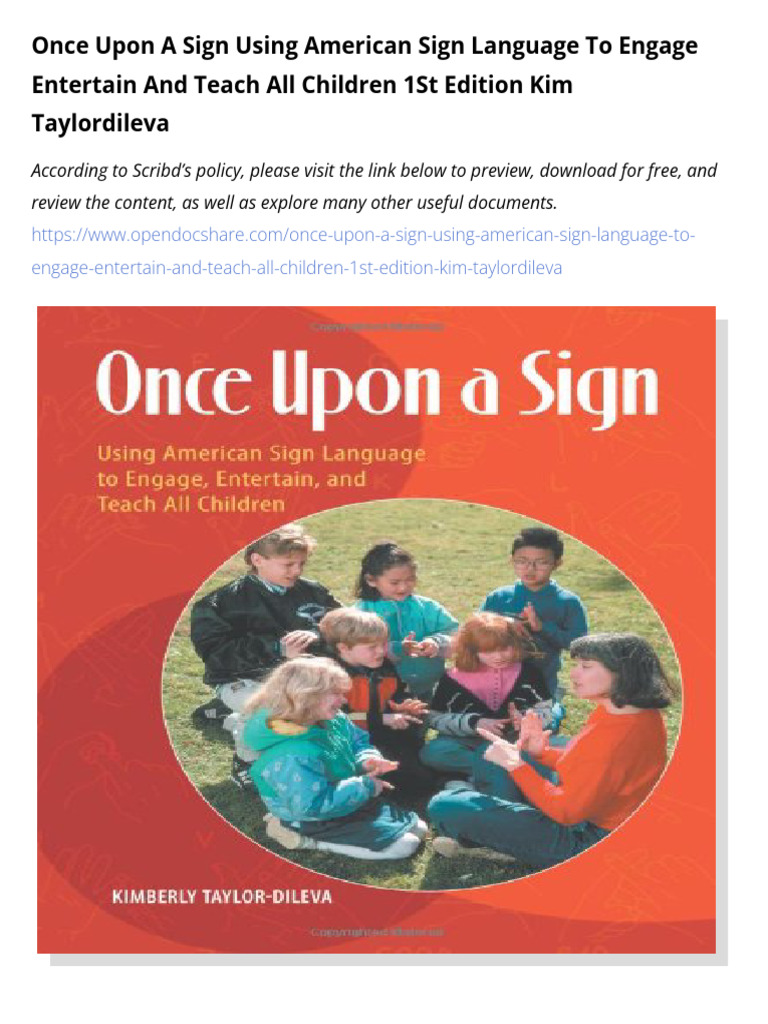 Once Upon A Sign Using American Sign Language To Engage Entertain And ...