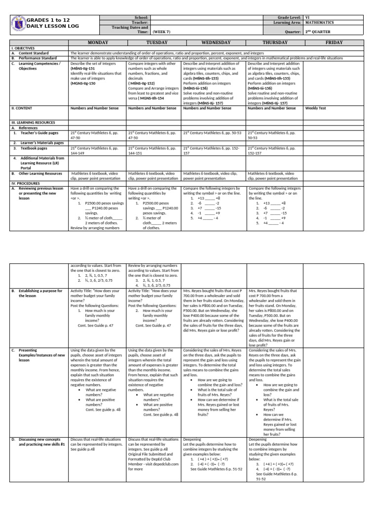 MATH DLL | PDF | Numbers | Ratio