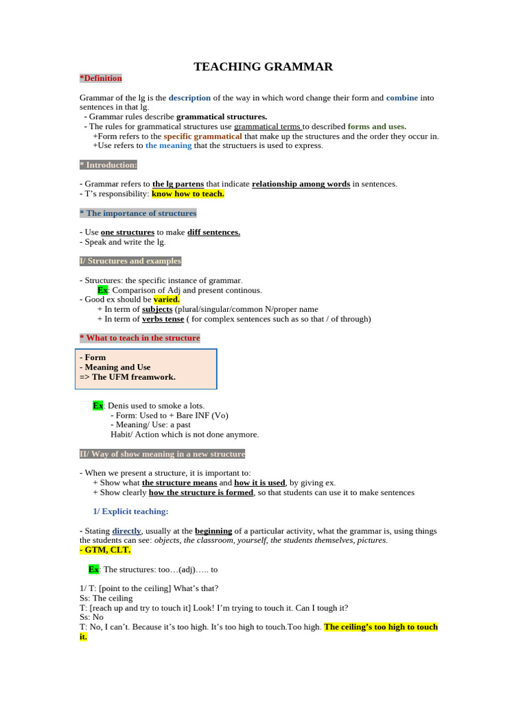 3. TEACHING GRAMMAR | PDF | Grammatical Number | Grammar