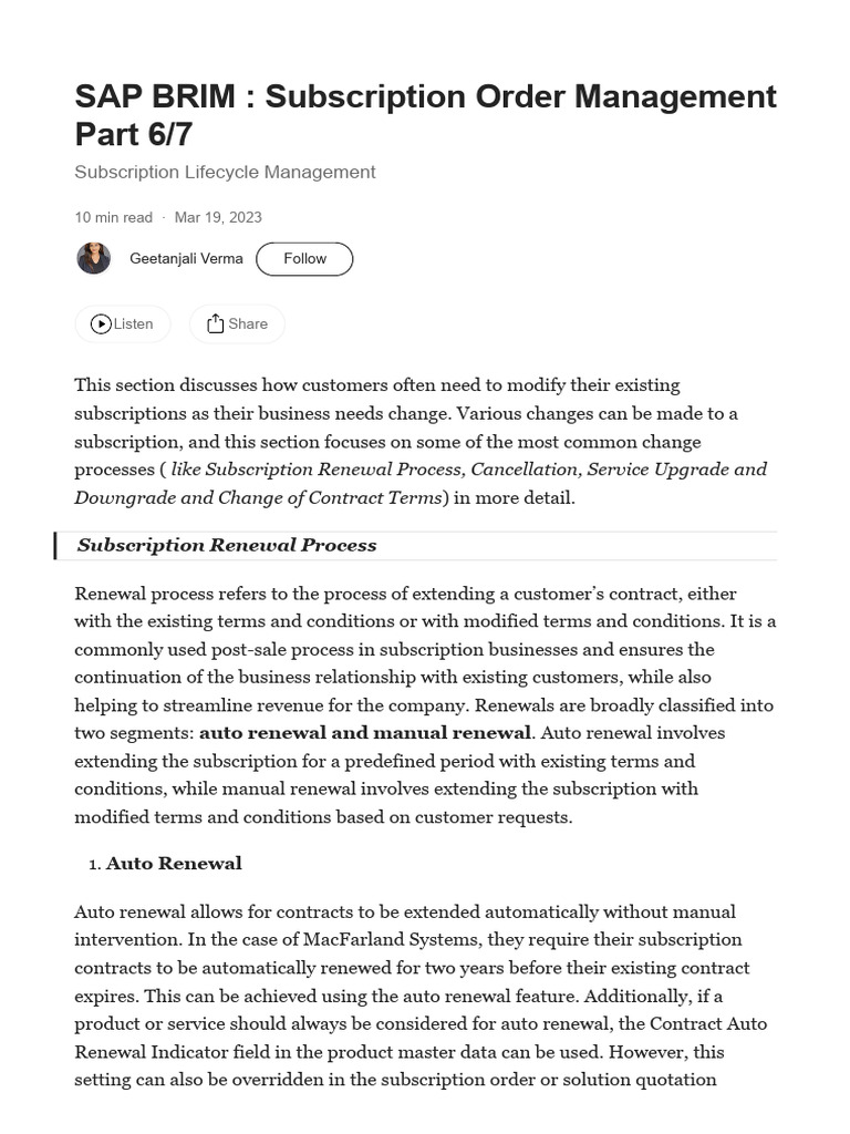 SAP BRIM _ Subscription Order Management Part 6_7 _ by Geetanjali Verma ...