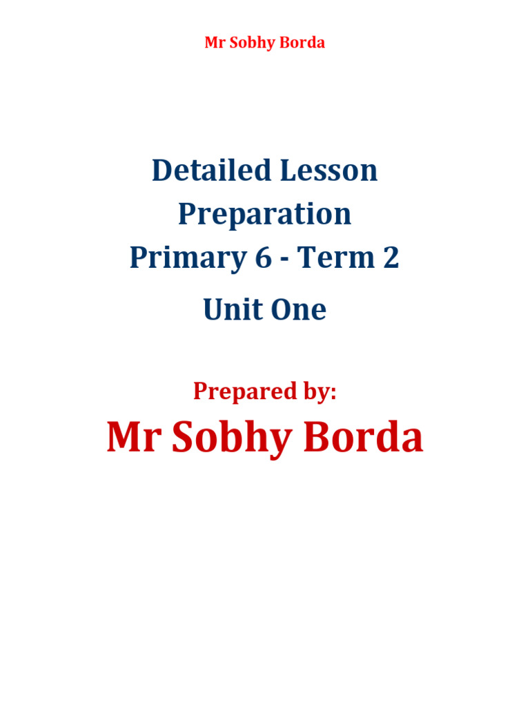 Prim 6 T2 Preparation Mr Sobhy Borda | PDF | Word | Stress (Linguistics)