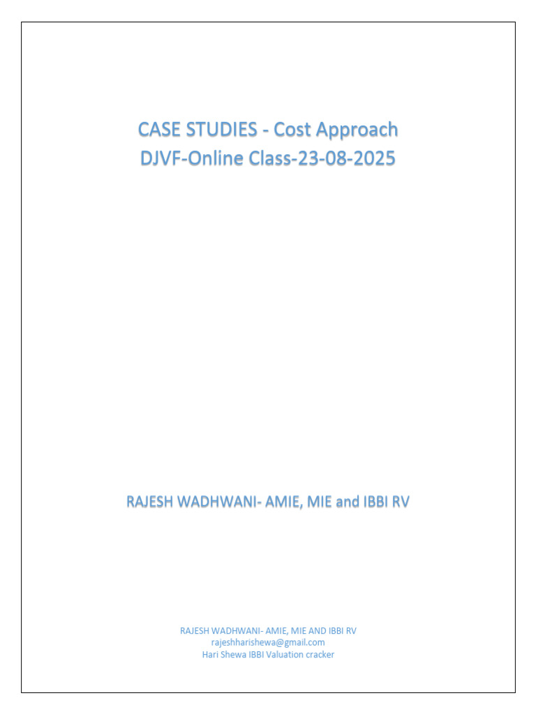Cost Approach Valuation Case Studies | PDF | Depreciation | Capital ...