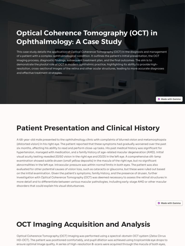 Optical Coherence Tomography OCT in Ophthalmology a Case Study | PDF ...