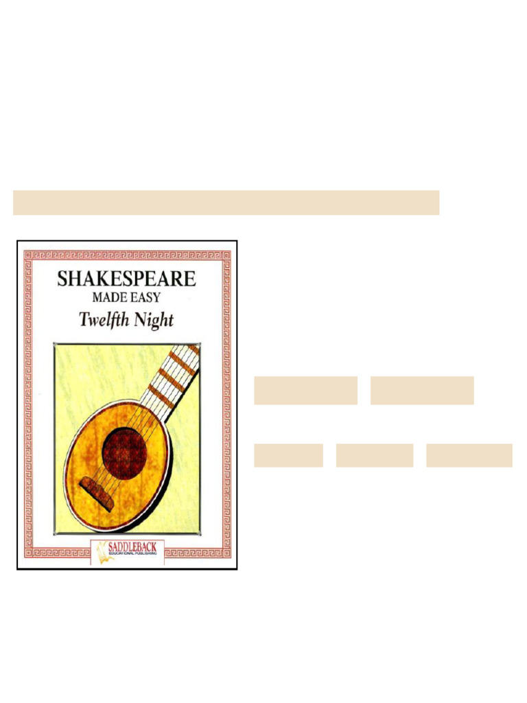 Twelfth Night Shakespeare Made Easy Shakespeare Made Easy Study Guides ...