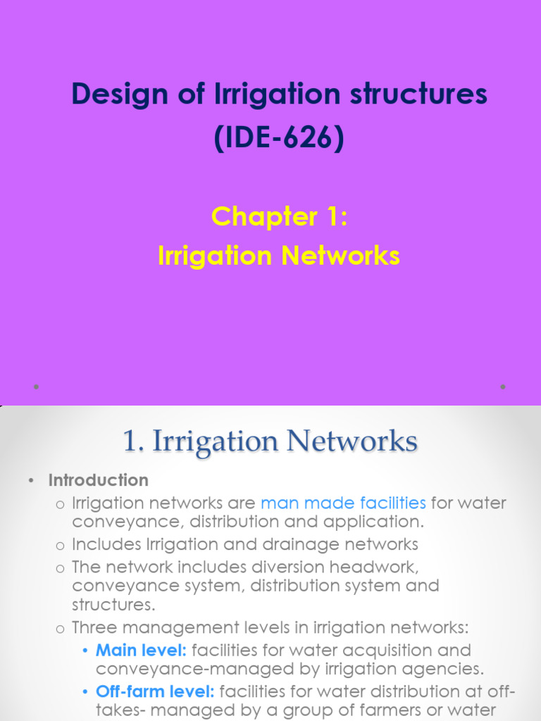 Irrigation Structures and Management Systems | PDF | Irrigation | Water
