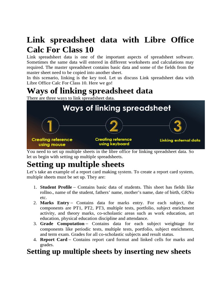 Link Spreadsheet Data in LibreOffice Calc | PDF | Spreadsheet | Hyperlink