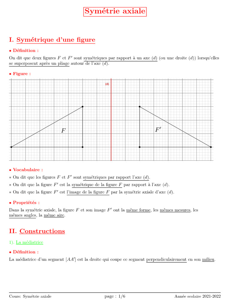 Comprendre la symétrie axiale | PDF | Géométrie euclidienne | Géométrie