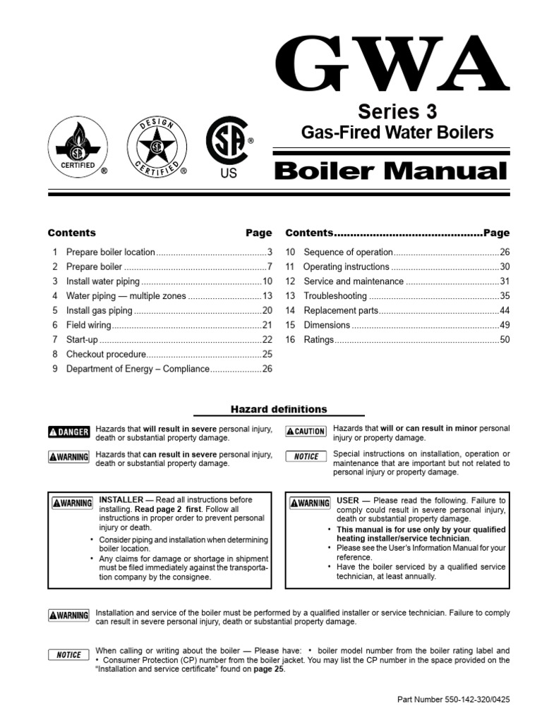 GWA Series 3 Boiler Manual | PDF | Chimney | Boiler