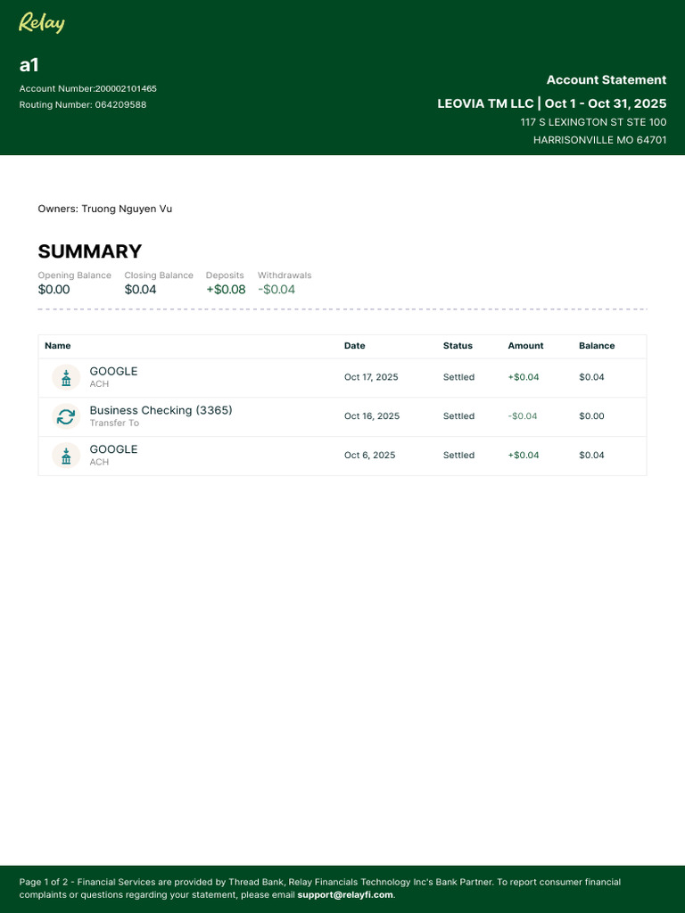 relay_partial_2025-10-01_1465 | PDF | Debit Card | Financial Services