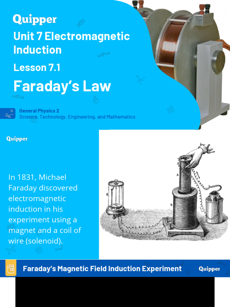 7.1 Faradays Law | PDF | Electromagnetic Induction | Inductance