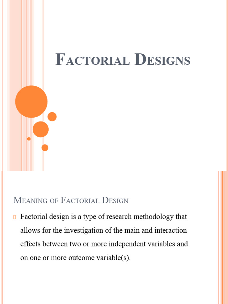 Factorial Designs | PDF | Dependent And Independent Variables | Sleep