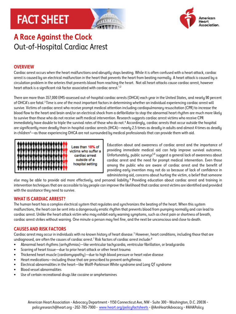 Out-of-Hospital Cardiac Arrest Facts | PDF | Cardiac Arrest | Heart