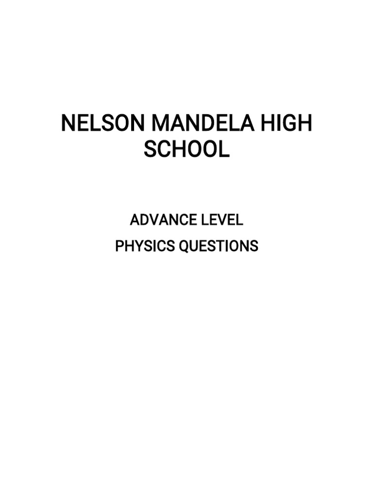 Advanced Level Physics Questions | PDF | Force | Temperature
