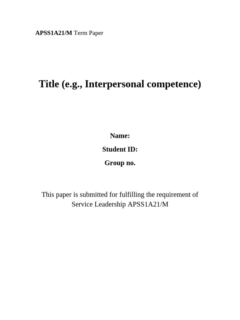 Term Paper Cover Page | PDF