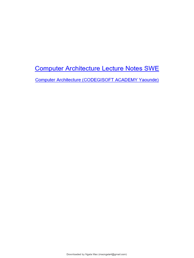 c Architecture | PDF | Computer Data Storage | Read Only Memory