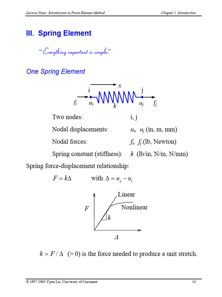 Spring Element in Finite Element Method | PDF | Finite Element Method ...