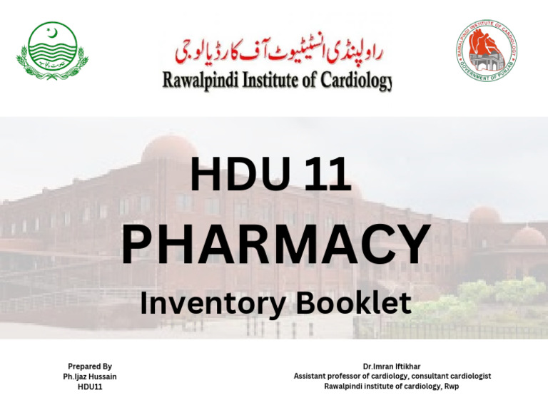 HDU 11 PHARMACY Inventory Booklet | PDF