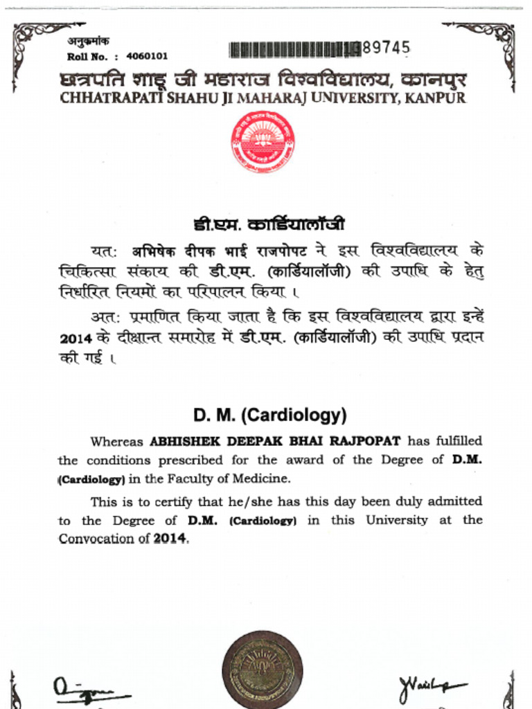 Abhishek Rajpopat Cardiologist | PDF