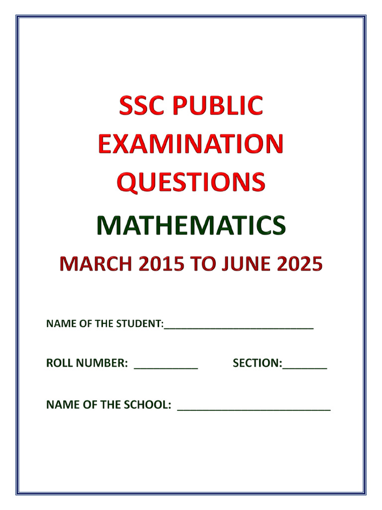 Ssc Maths Previous Qp 2015-25 | PDF | Equations | System Of Linear ...