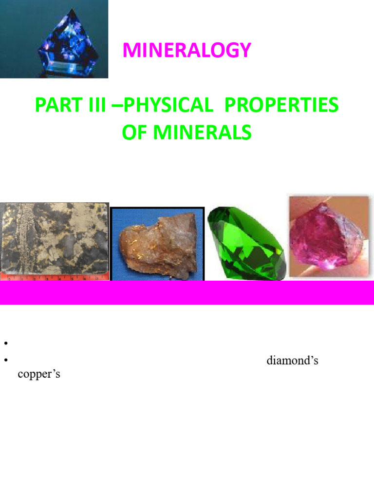 Gy 250 - III. Physical Properties of Minerals | PDF | Minerals ...